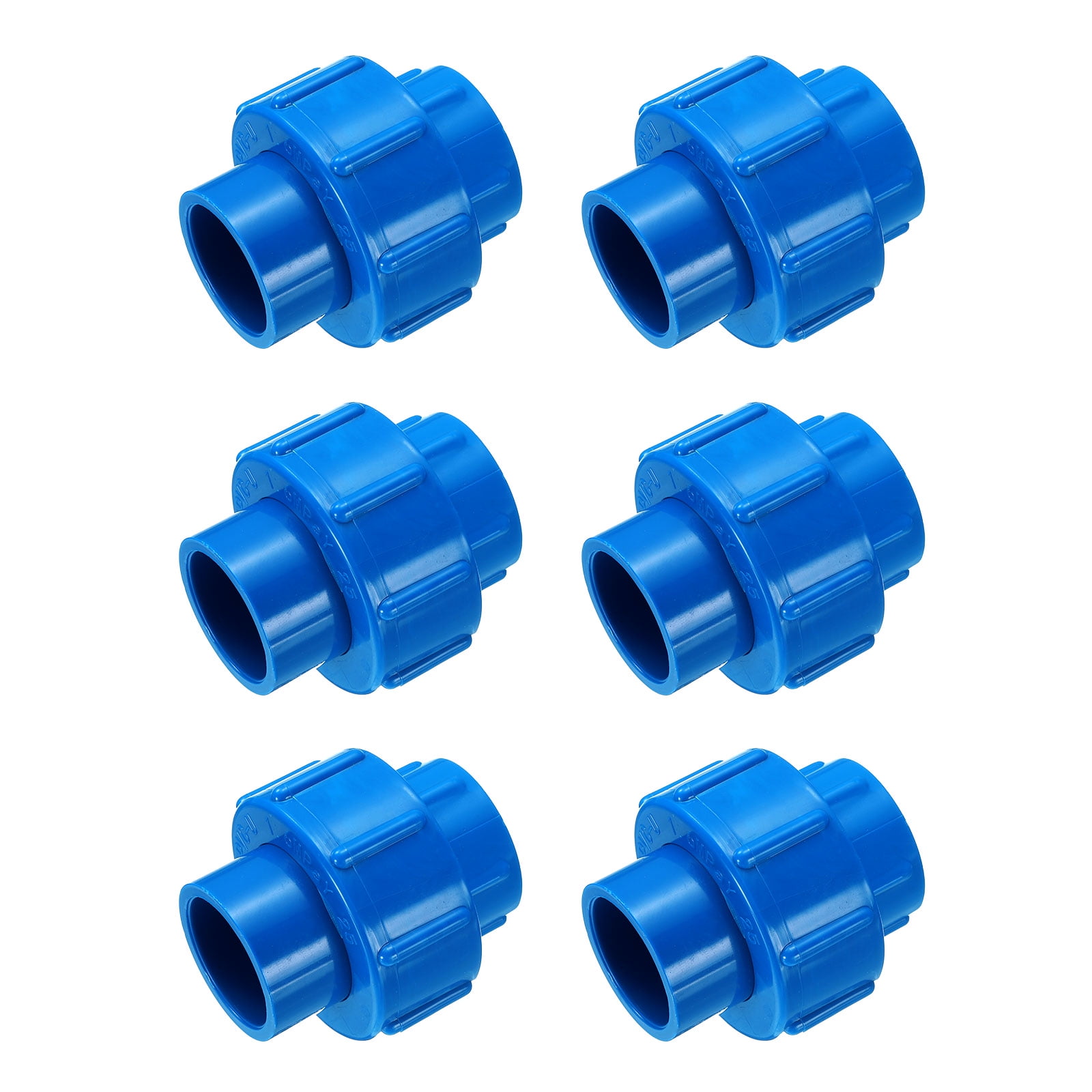 Uxcell 6 Pcs 3/4" Union PVC Coupling Pipe Fitting (Socket x Socket) PVC ...