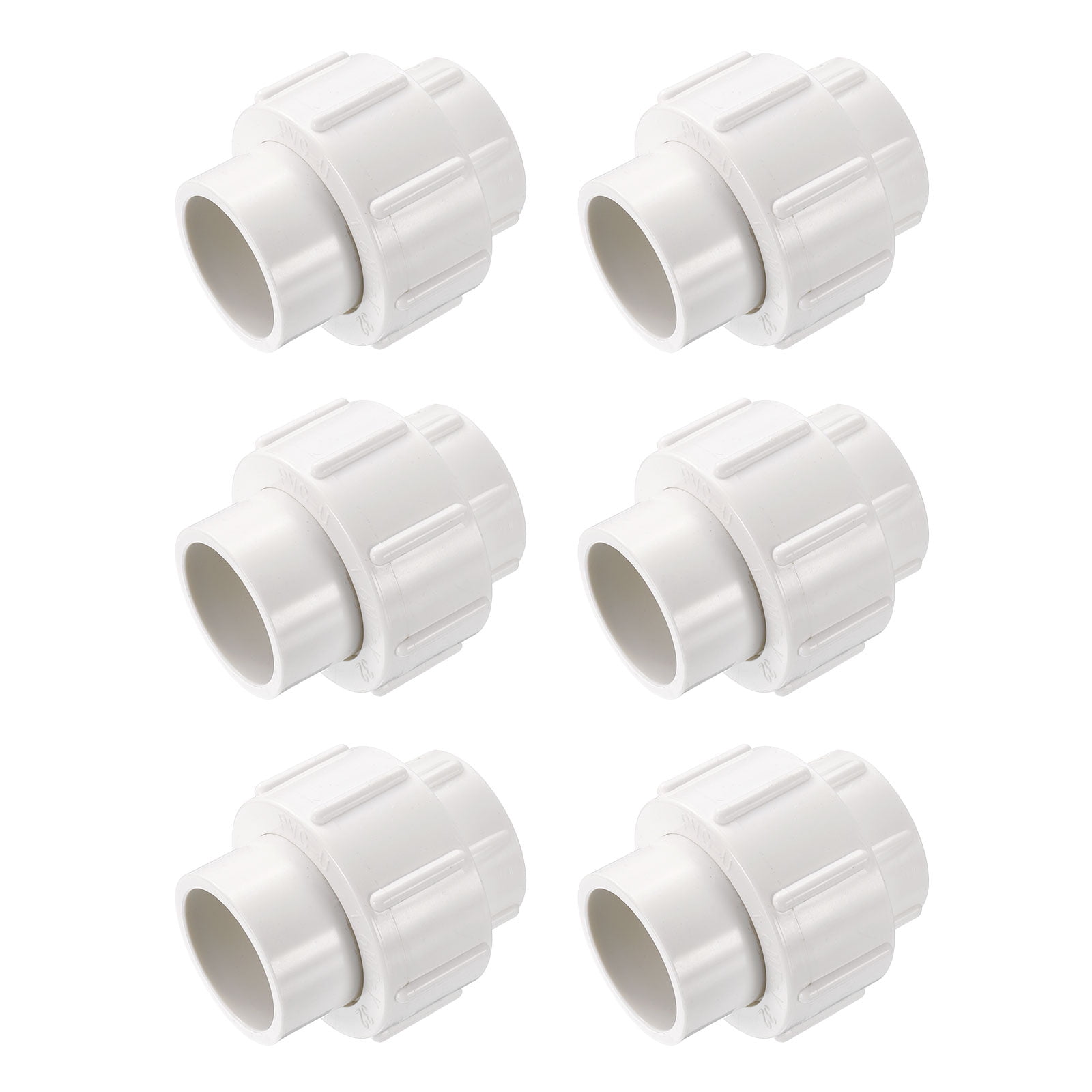 Uxcell 6 Pcs 1" Union PVC Coupling Pipe Fitting (Socket x Socket) PVC ...