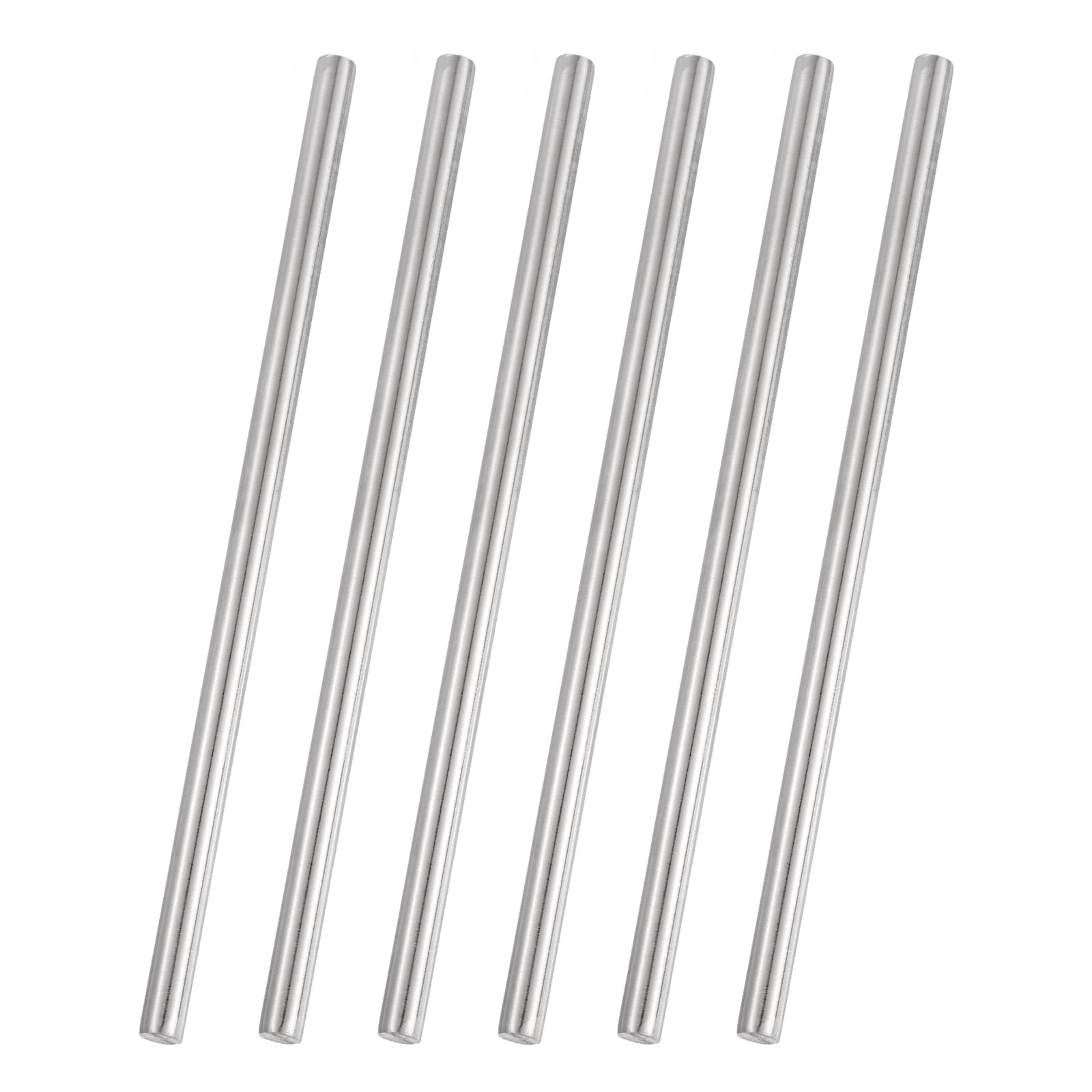 Uxcell 6 Pcs 6.35mm x 305mm Stainless Steel Round Rod, Metal Solid ...