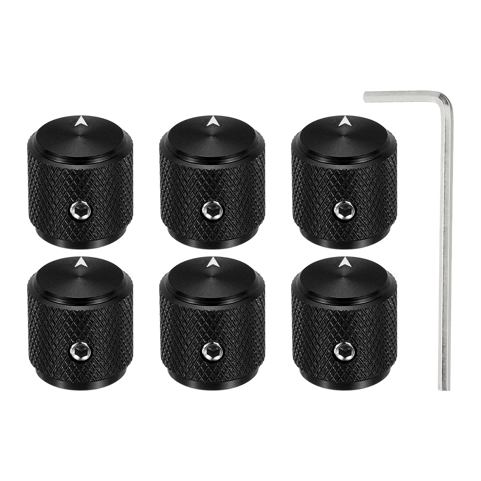 Uxcell 6 Pcs Aluminium Potentiometer Knobs, 1/4" (6mm) Universal Volume ...