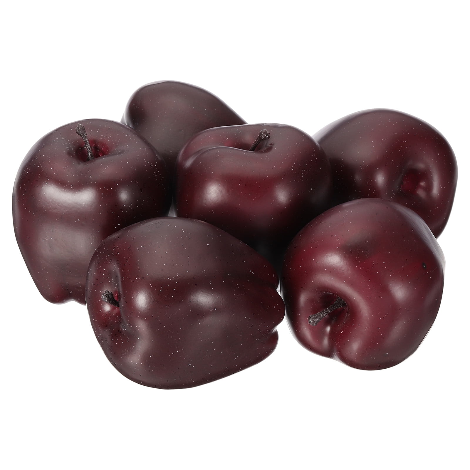 Uxcell 6 Pcs Artificial Apples, Foam Lifelike Fake Fruit Model Dark Red Apple - Walmart.com