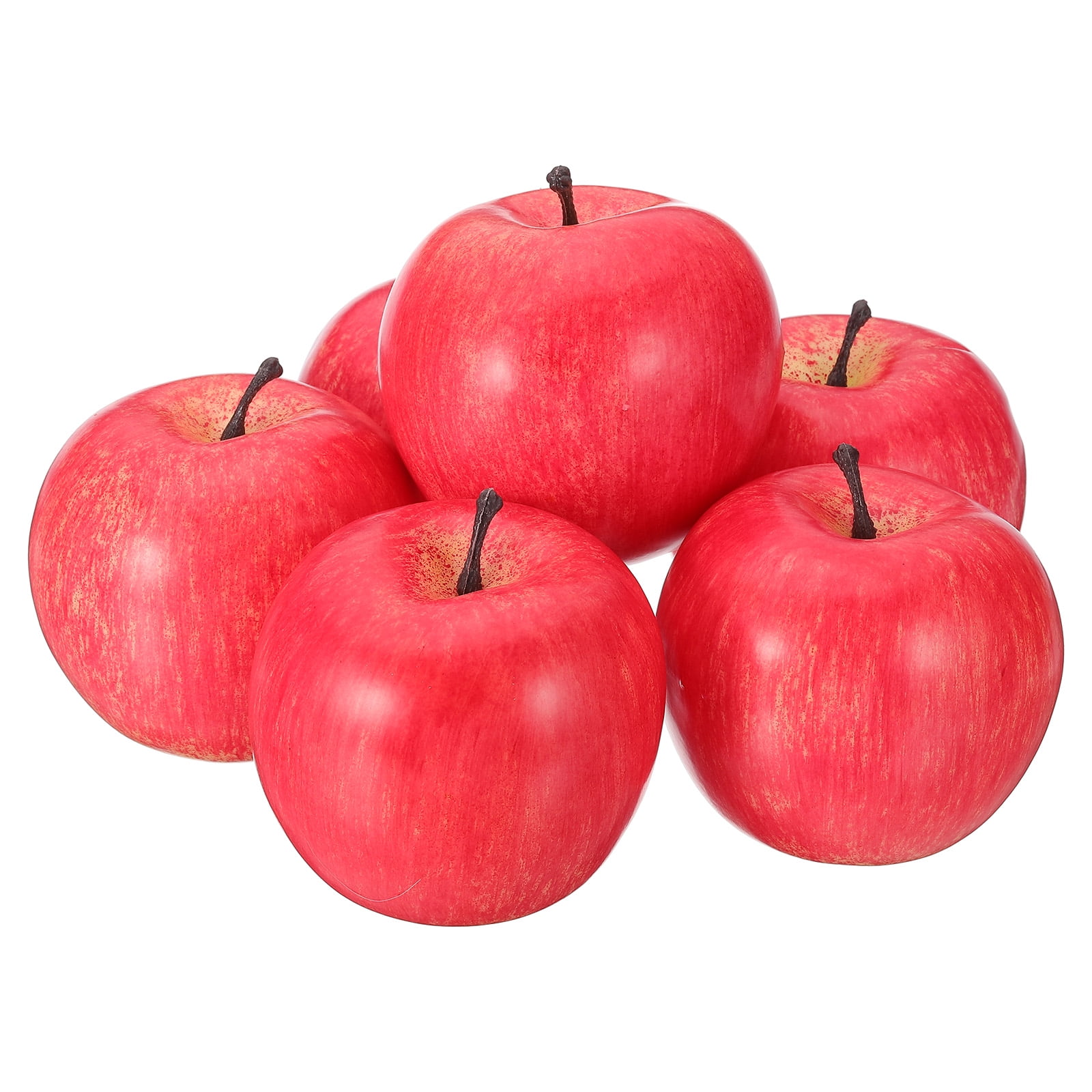 Uxcell 6 Pcs Artificial Apples, Foam Lifelike Fake Fruit Model Red ...