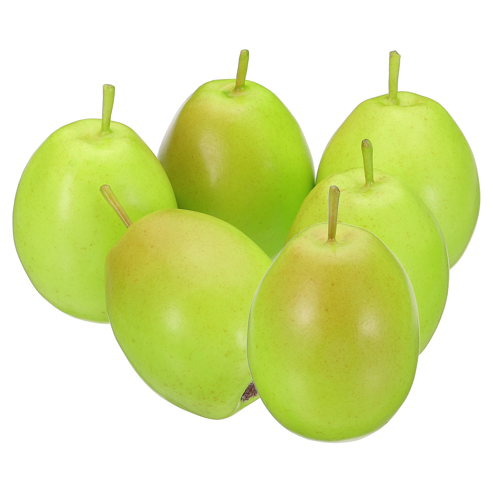 Uxcell 6 Pcs Artificial Pear, Foam Lifelike Fake Fruit Model Green Pear ...