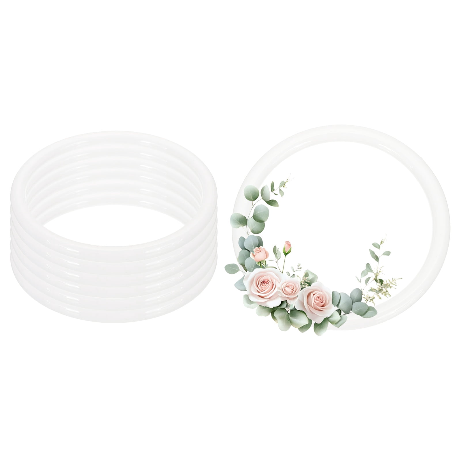 Uxcell 6 Pcs Dream Catcher Rings, 4.6 inch Floral Macrame Plastic O ...