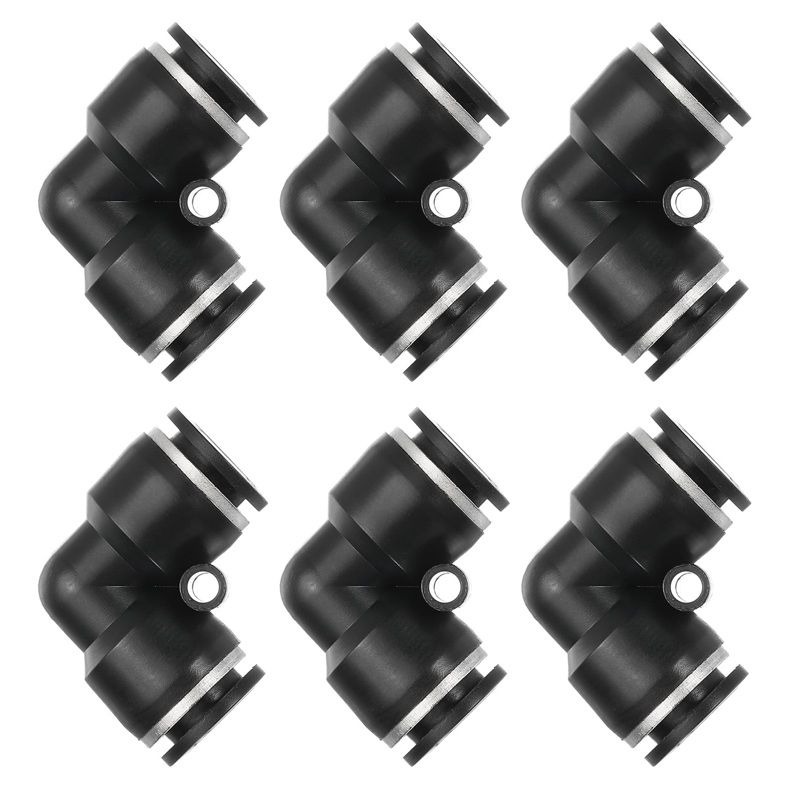 Uxcell 6 Pcs Elbow Union Push to Connect Fitting, 1/2" OD Tube Reducer Connector Quick Push Lock ...
