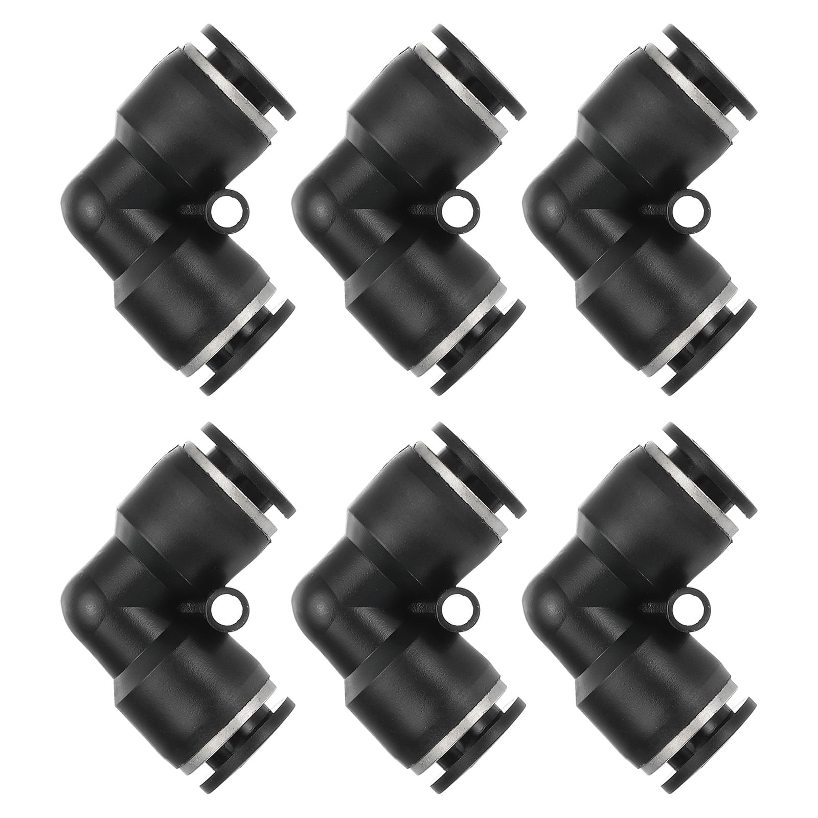 Uxcell 6 Pcs Elbow Union Push to Connect Fitting, 3/8" OD Tube Reducer Connector Quick Push Lock ...