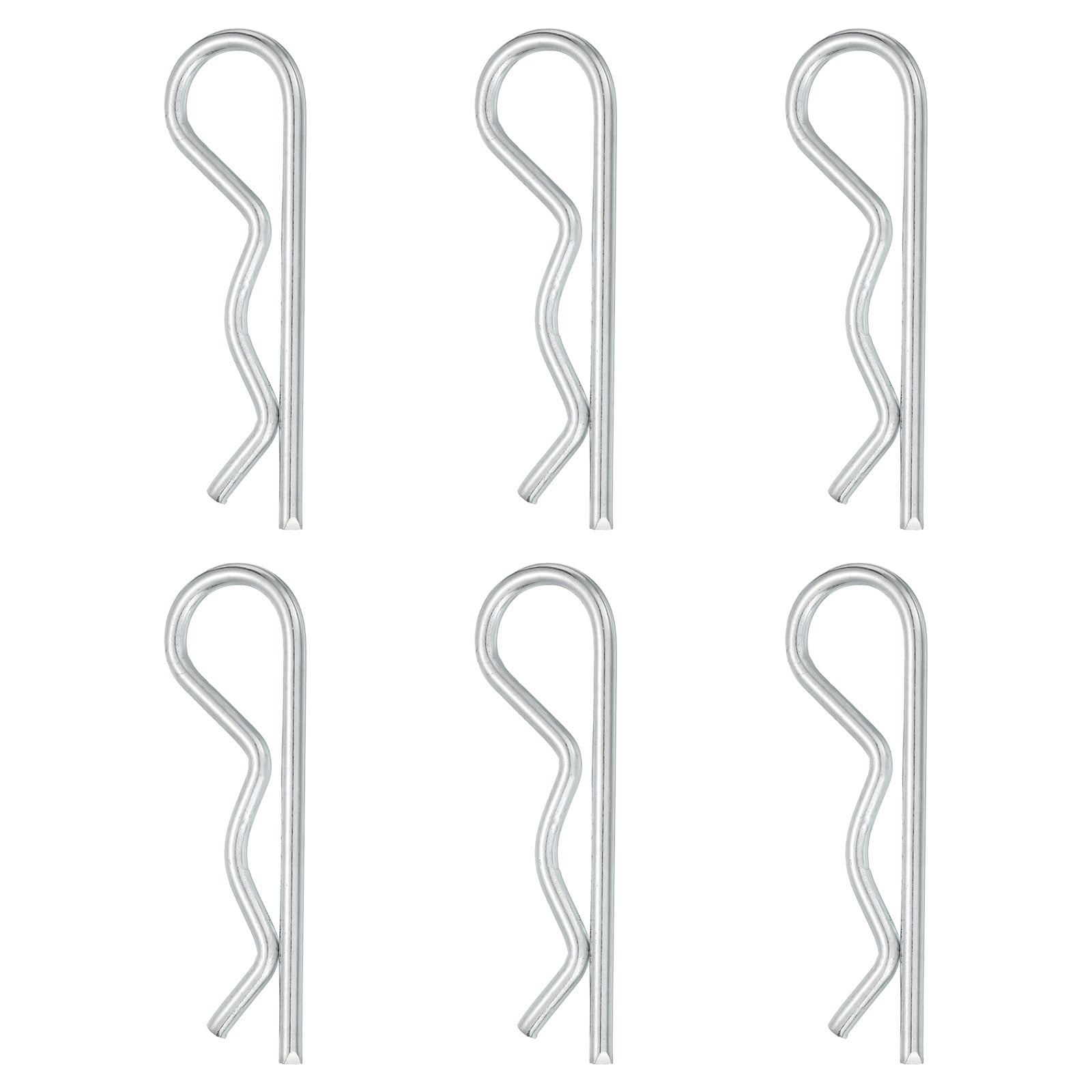 Uxcell 6 Pcs Hitch Pin Clip, 6mm x 120mm R Clips Carbon Steel Retaining ...