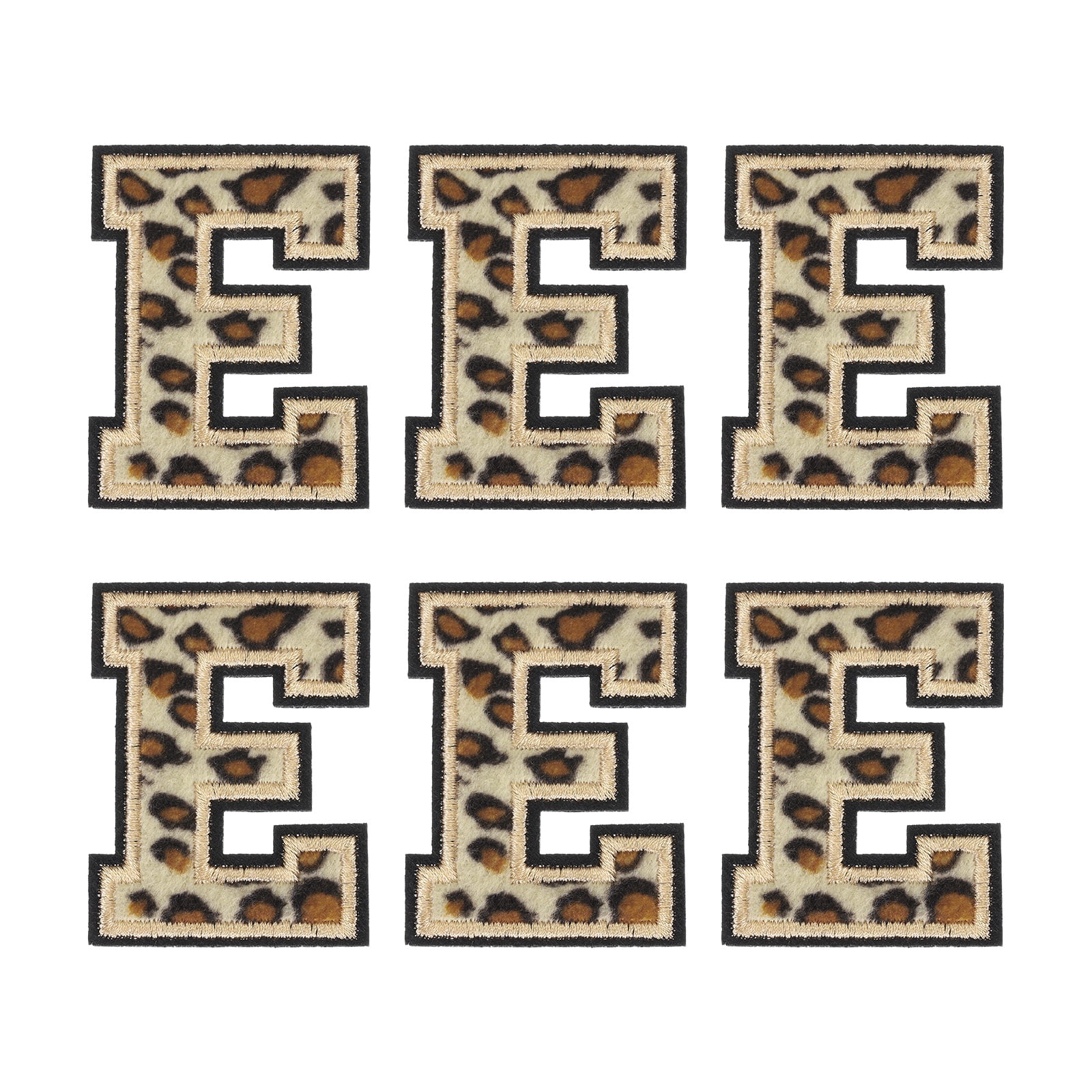 Uxcell 6 Pcs Letters E Patches Leopard Iron-On, 47mm/1.85 Inch ...
