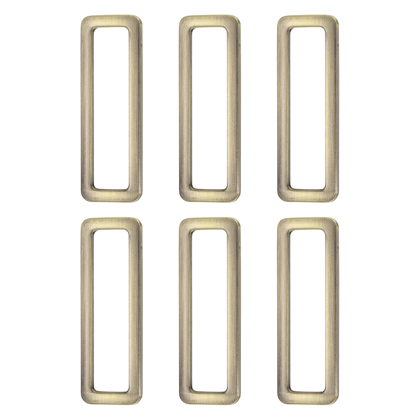 Uxcell 6 Pcs Metal Flat Rectangle Rings Buckle, 2