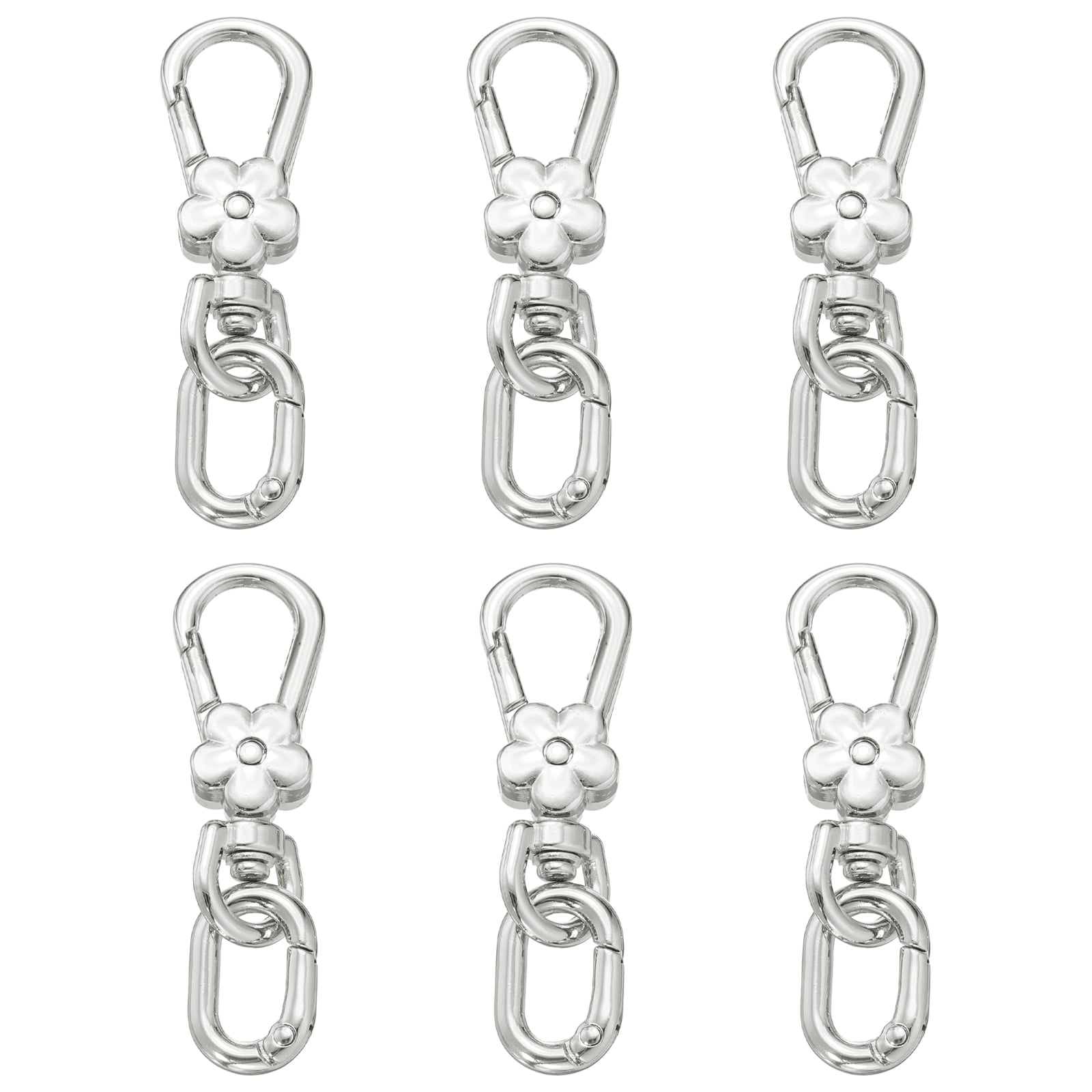 Uxcell 6 Pcs Metal Keychain Clip Swivel Lobster Claw Clasp Quick ...