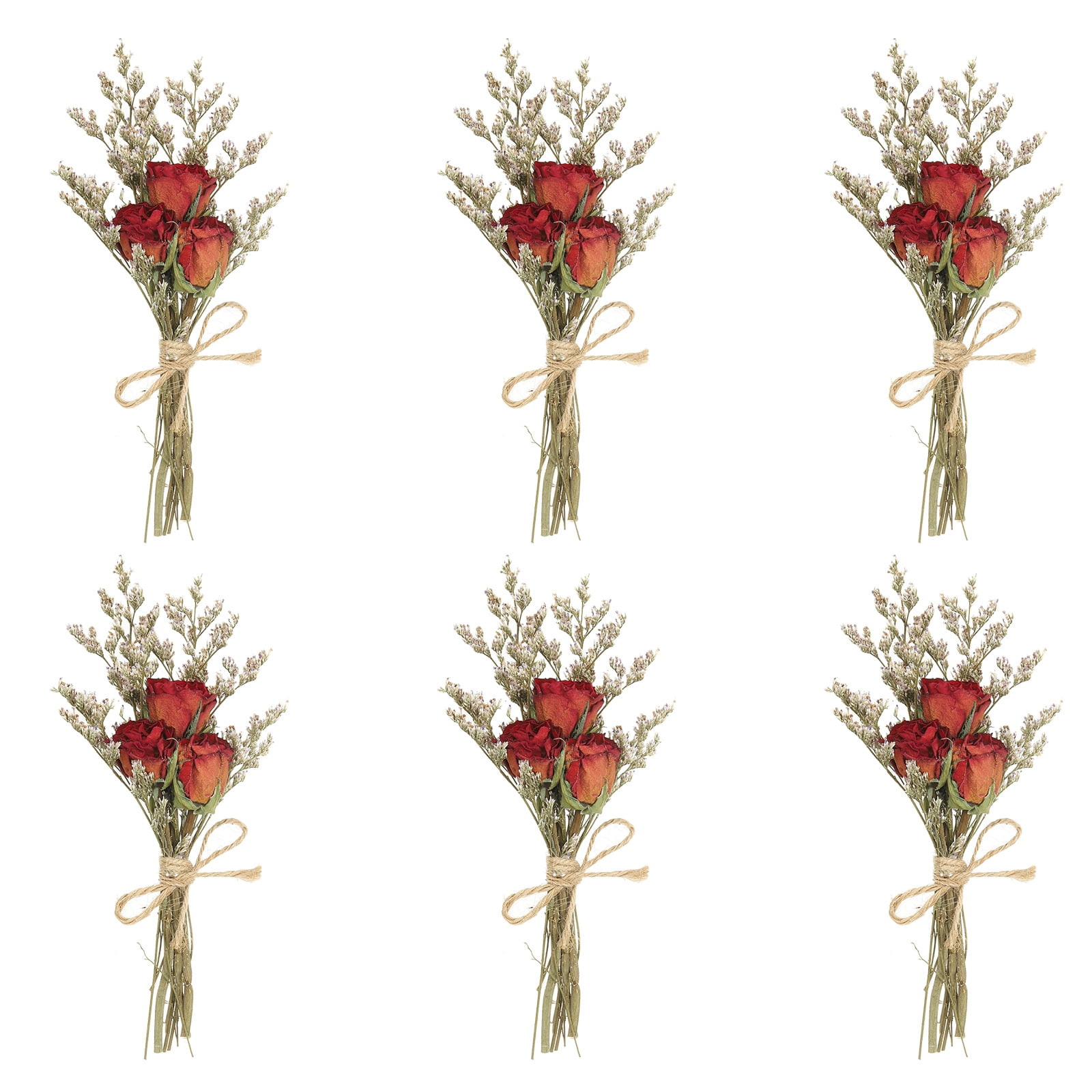 Uxcell 6 Pcs Mini Dried Flower Bouquet Rose Natural Wildflower with ...