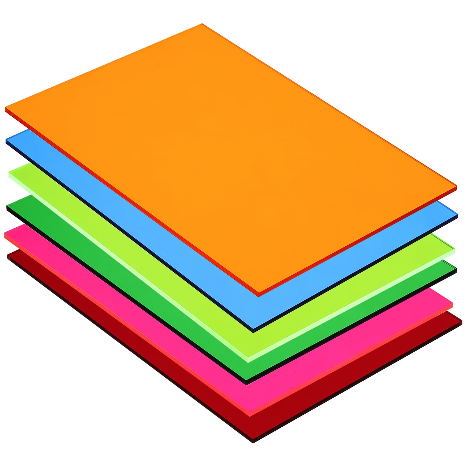Uxcell 6 Pcs PMMA Acrylic Sheets Colored Transparent 7 x 5Inch 6 Colors ...