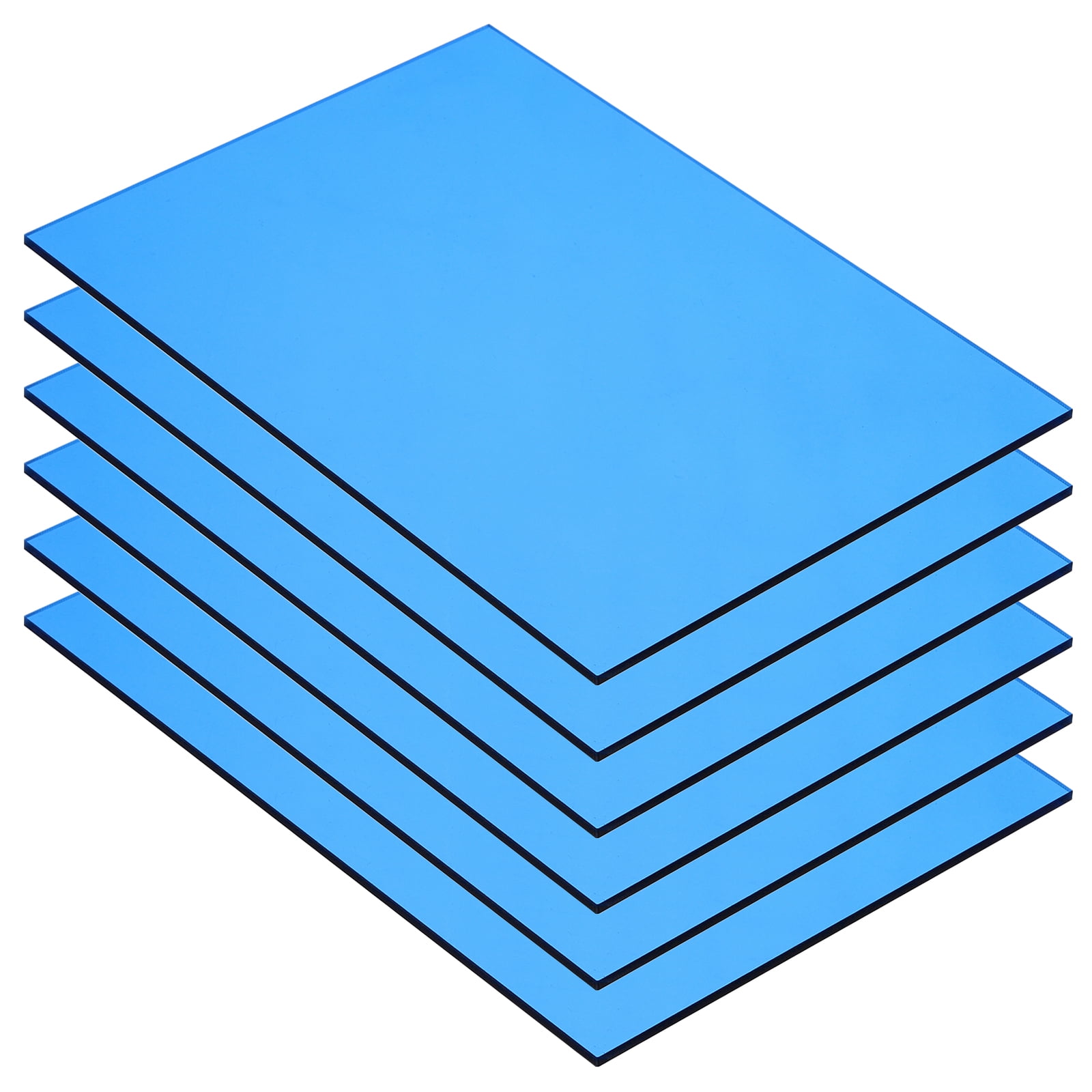 Uxcell 6 Pcs PMMA Acrylic Sheets Colored Transparent 7 x 5Inch Blue ...