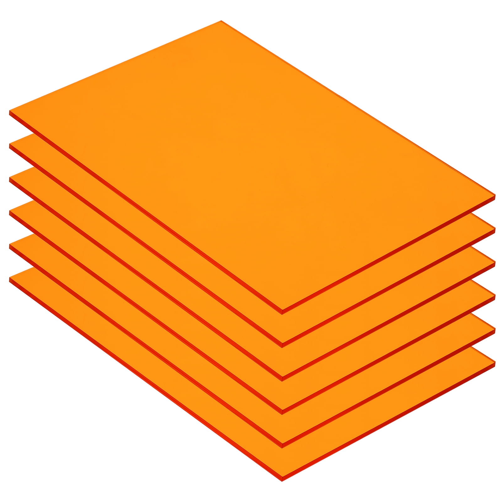 Uxcell 6 Pcs PMMA Acrylic Sheets Colored Transparent 7 x 5Inch Orange ...