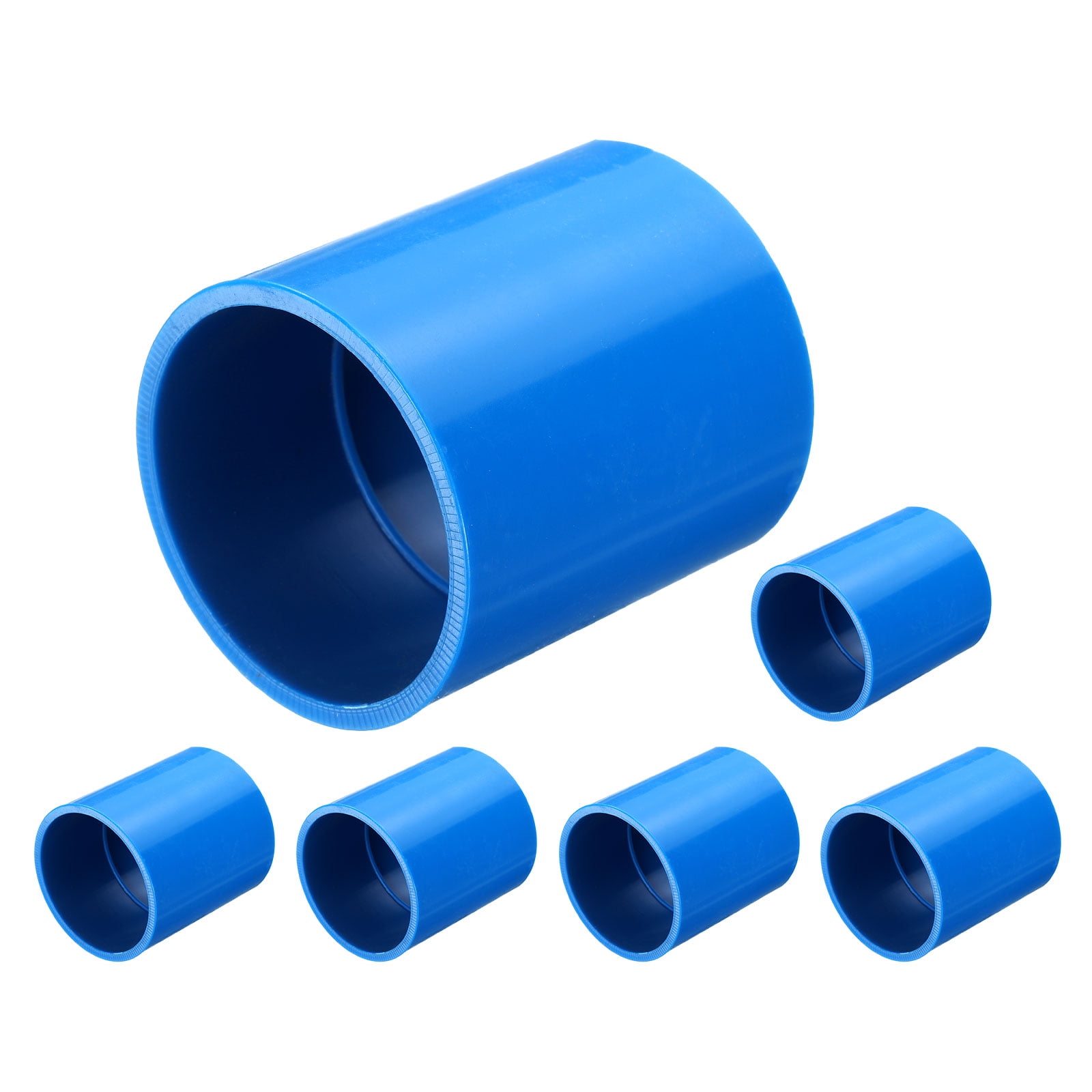 Uxcell 6 Pcs Pipe Fitting 1.5" Coupling Adapter Socket x Socket Blue ...