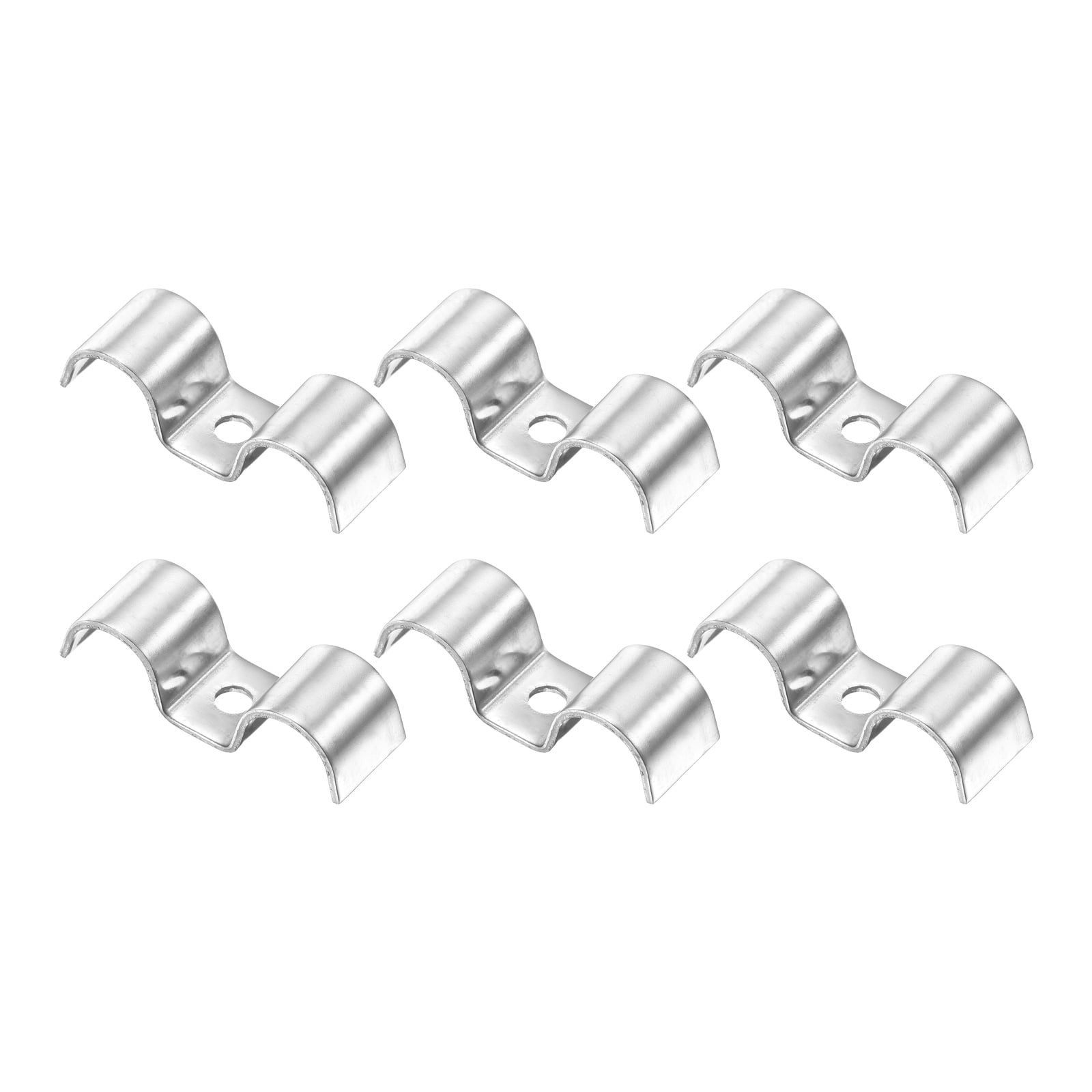 Uxcell 6 Pcs Stainless Steel Double Line Clamp 14 mm / 9/16 inch Fuel ...