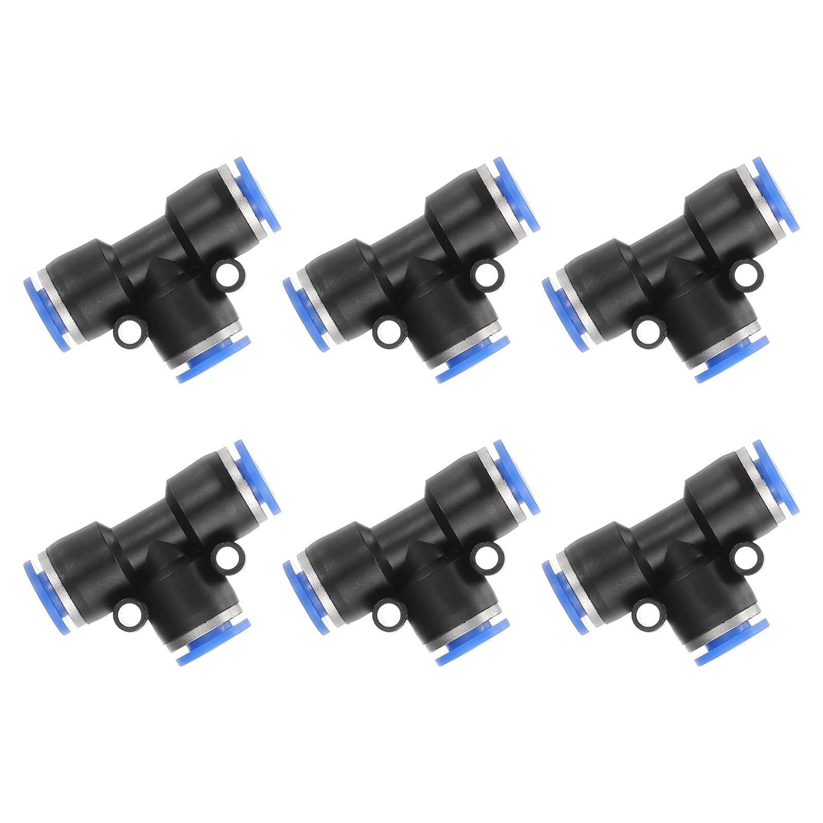 Uxcell 6 Pcs T Shape 3 Way Push to Connect Fitting, 0.25" OD Tube ...