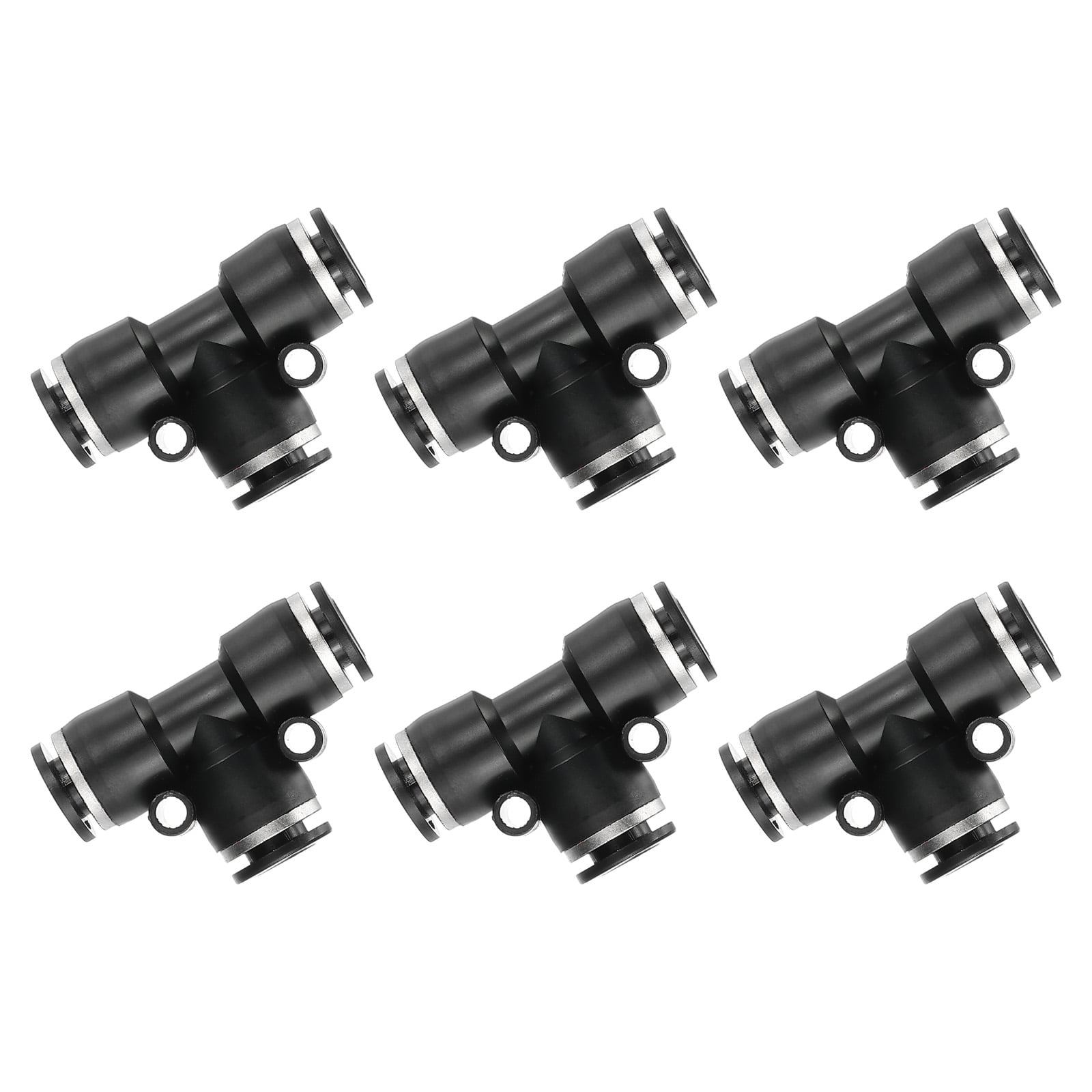 Uxcell 6 Pcs T Shape 3 Way Push to Connect Fitting, 1/4" OD Tube ...