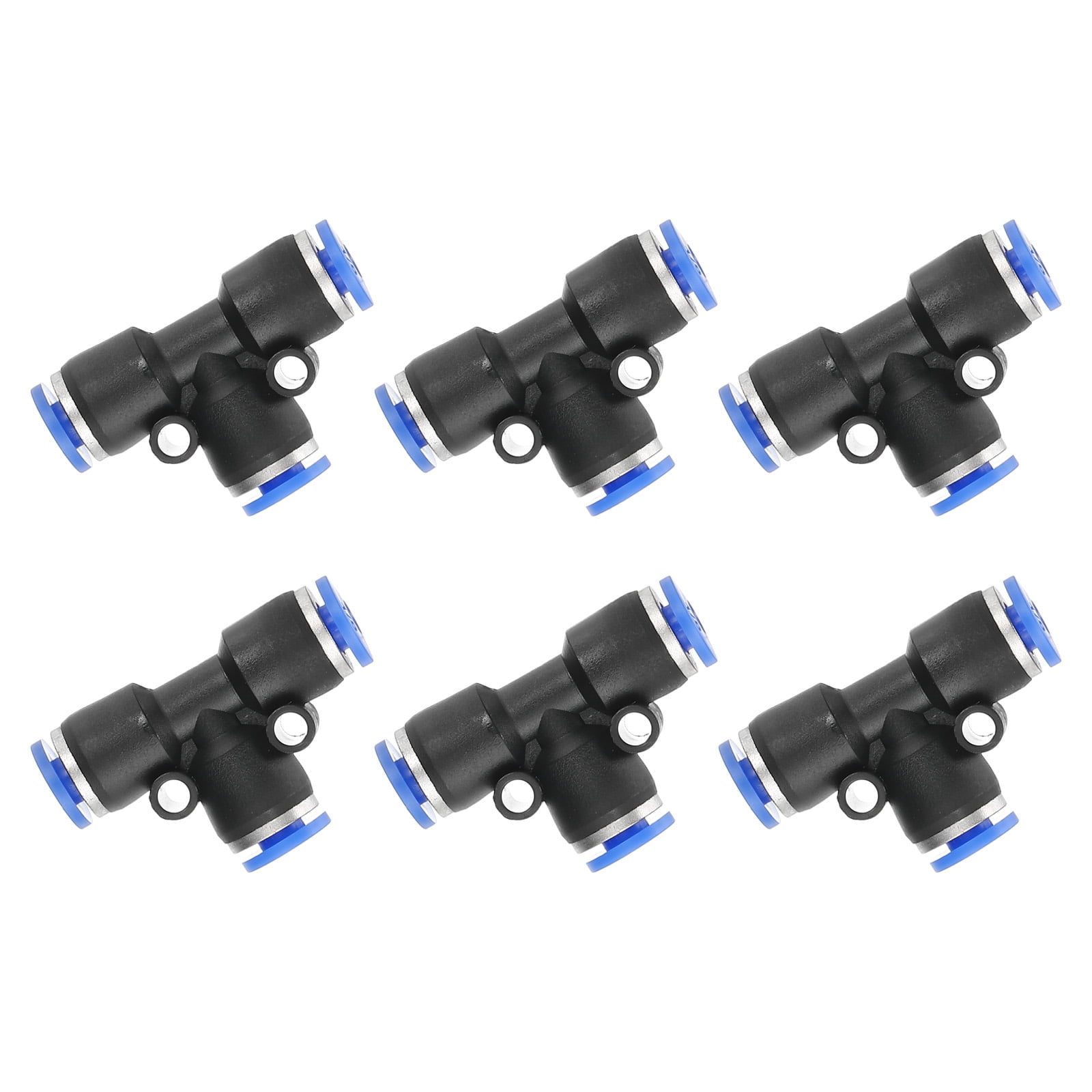 Uxcell 6 Pcs T Shape 3 Way Push to Connect Fitting, 1/8" OD Tube ...