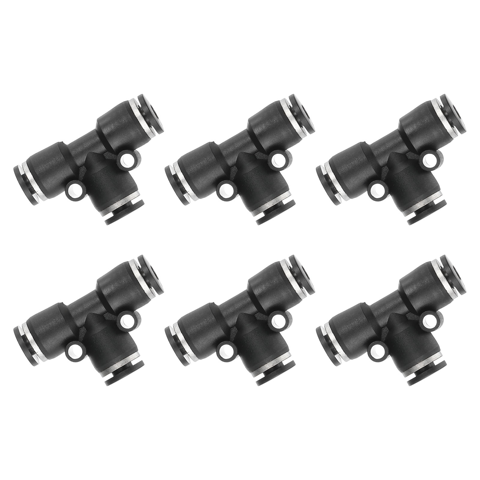 Uxcell 6 Pcs T Shape 3 Way Push to Connect Fitting, 1/8" OD Tube ...