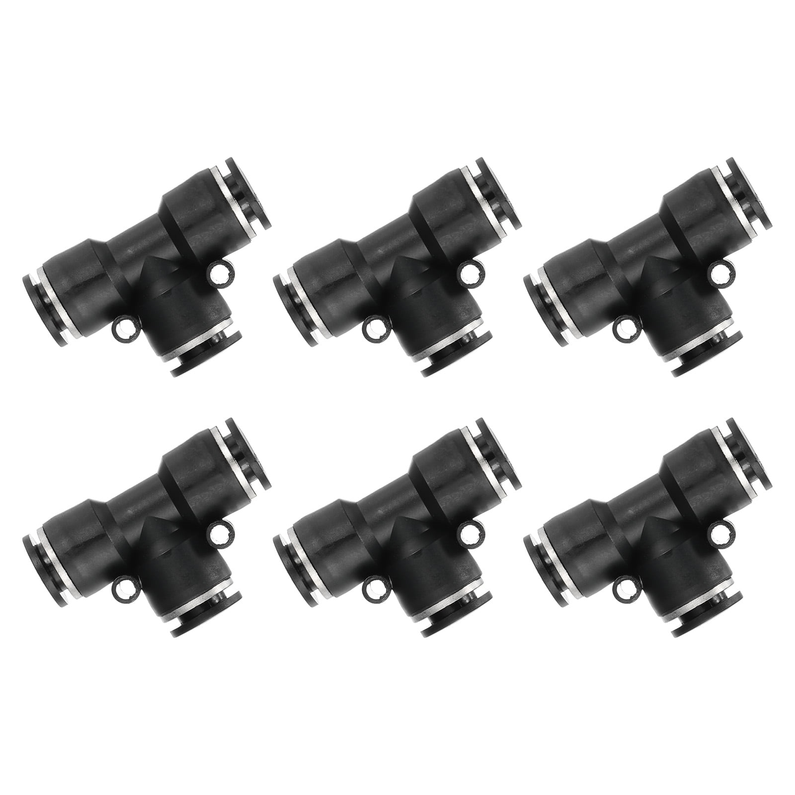 Uxcell 6 Pcs T Shape 3 Way Push to Connect Fitting, 3/8" OD Tube ...