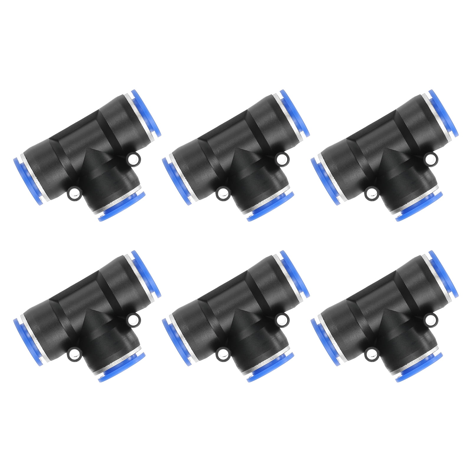 Uxcell 6 Pcs T Shape 3 Way Push to Connect Fitting, 5/8" OD Tube ...