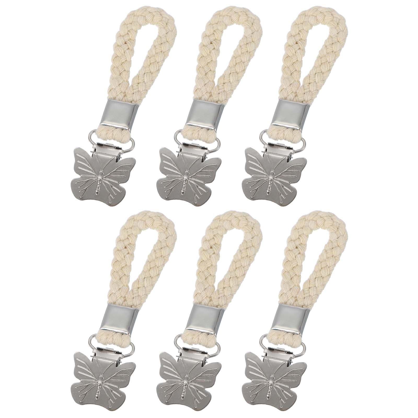 Uxcell 6 Pcs Tea Towel Clips with Cotton Loop for Hanging, 4 Inch Metal ...