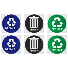 Uxcell 4 Pcs Recycle Sign Decals Recycle and Trash Symbols Sticker for ...
