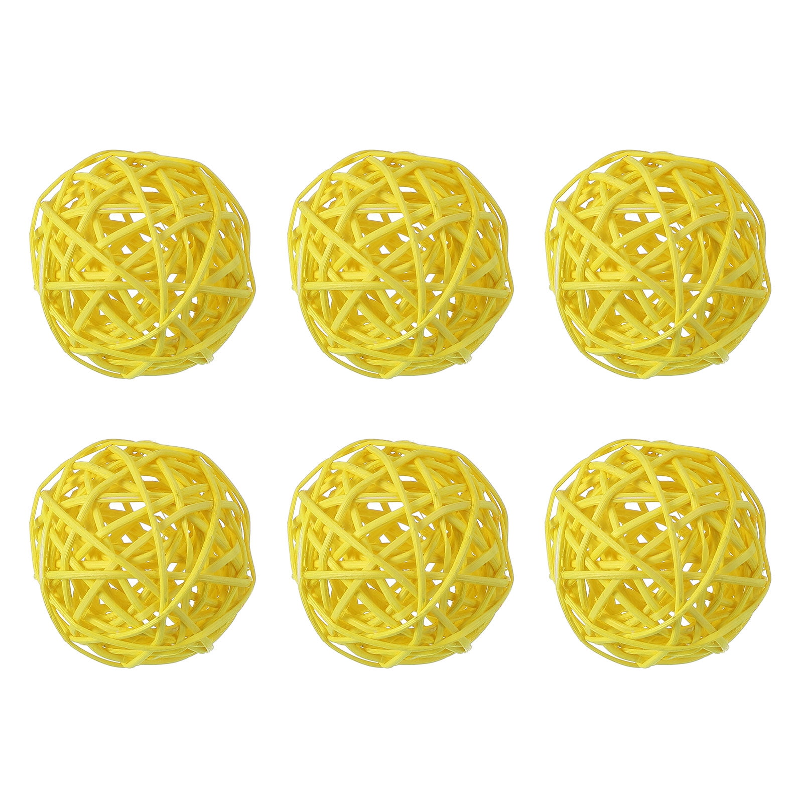 Uxcell 6 Pcs Wicker Rattan Balls 2.4 Inch Rattan Decorative Balls Vase ...