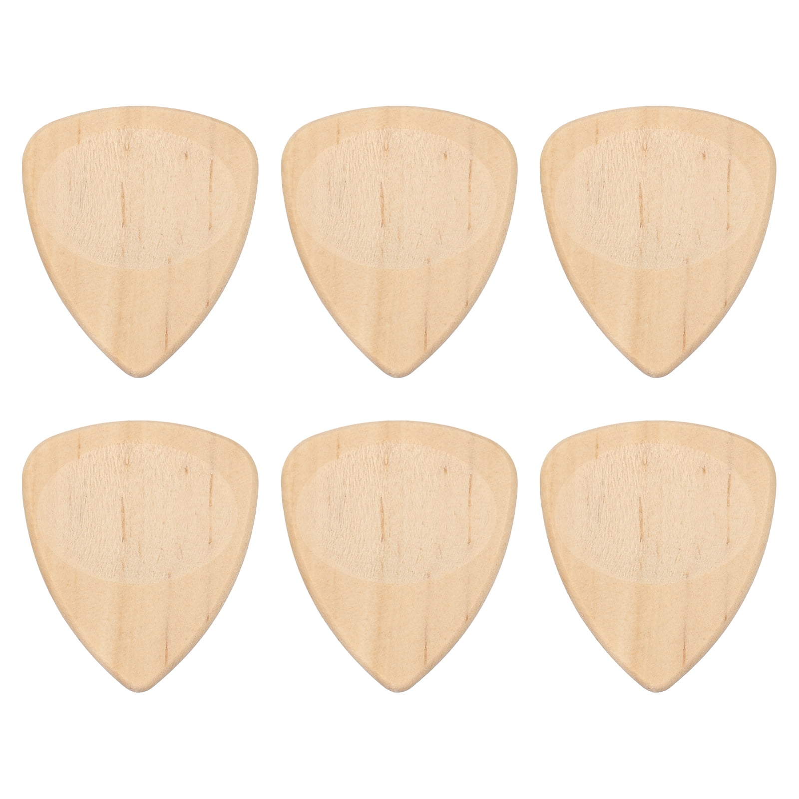Uxcell 6 Pcs Wood Guitar Pick, 3.0mm Ultra Heavy Gauge Pine Wood Groove ...