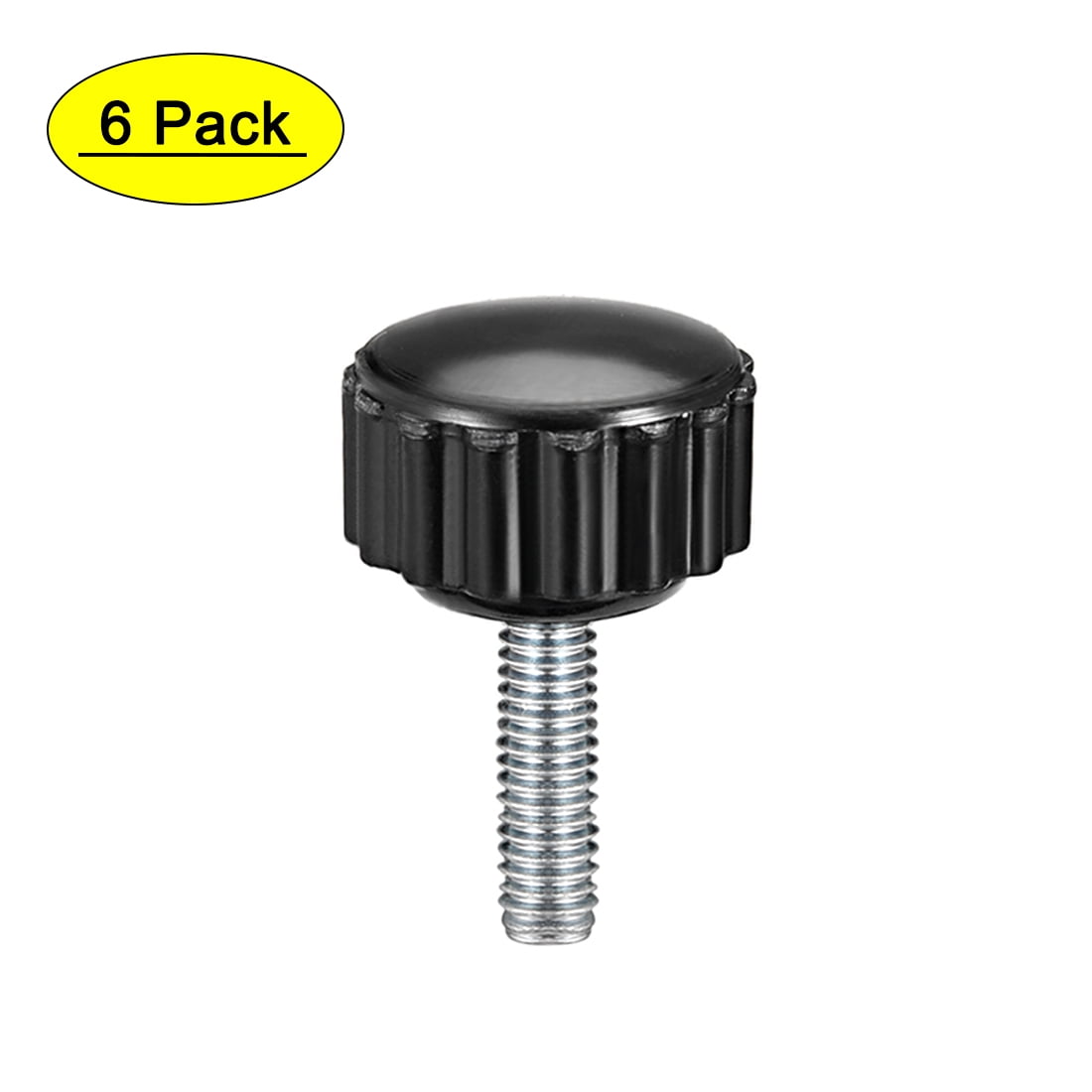 Uxcell 6 Pieces Knurled Clamping Knobs M4 x 15mm Zinc Plated Carbon Steel Threaded Stud 16mm ...