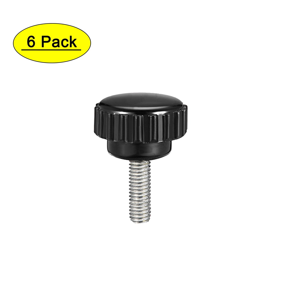 Uxcell 6 Pieces Knurled Clamping Knobs M5 x 16mm Zinc Plated Carbon Steel Threaded Stud 21mm ...