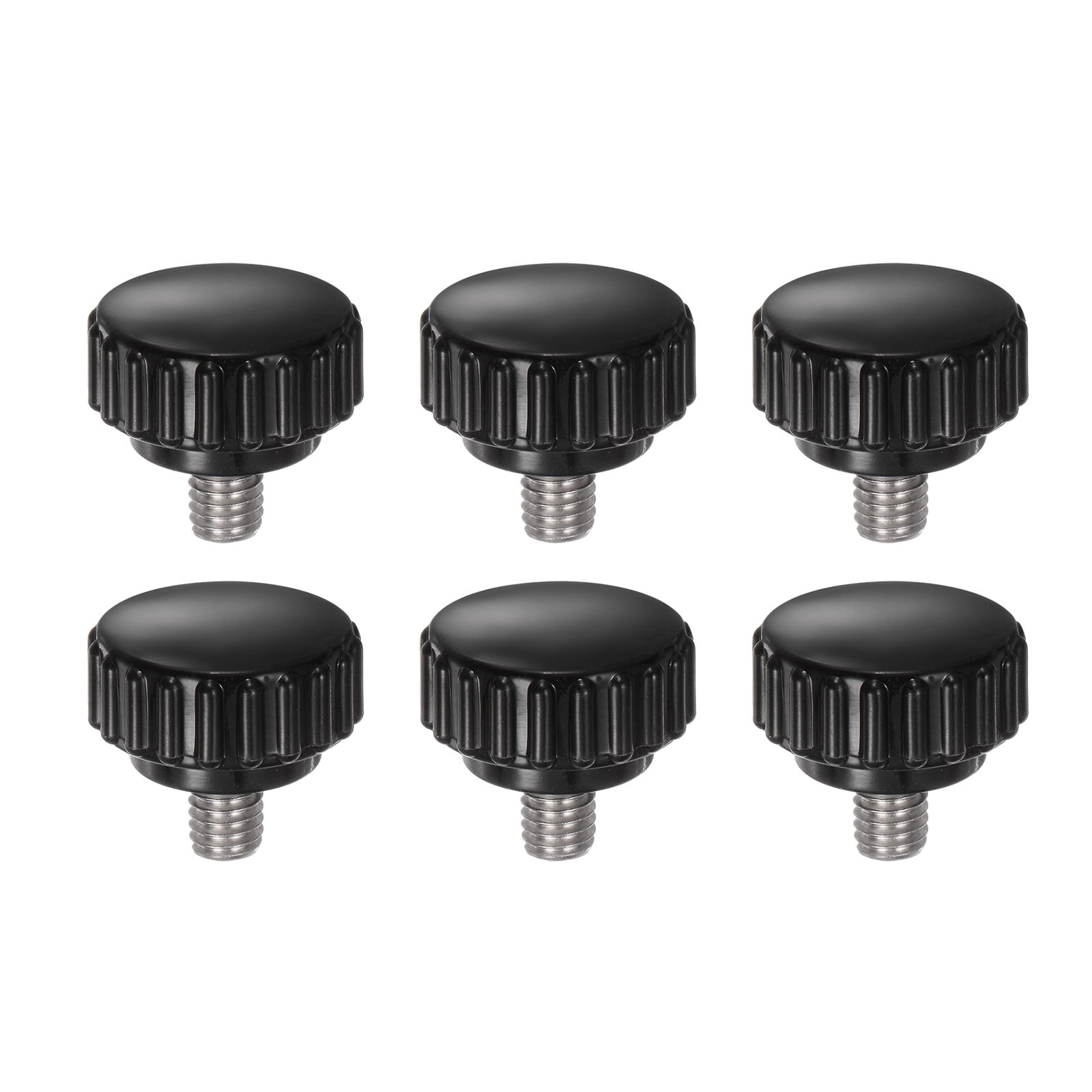 Uxcell 6 Pieces Knurled Clamping Knobs M6 x 8mm 304 Stainless Steel ...