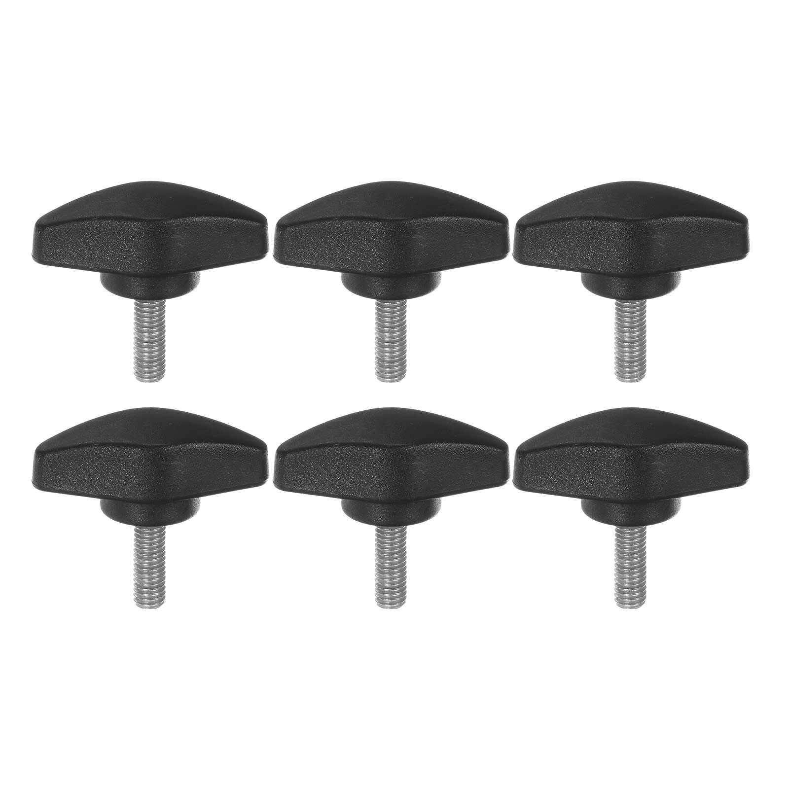 Uxcell 6 Pieces Tee Wing Knobs M5 x 16mm Metric Male Thread Plastic T Head Thumb Screw Clamping ...