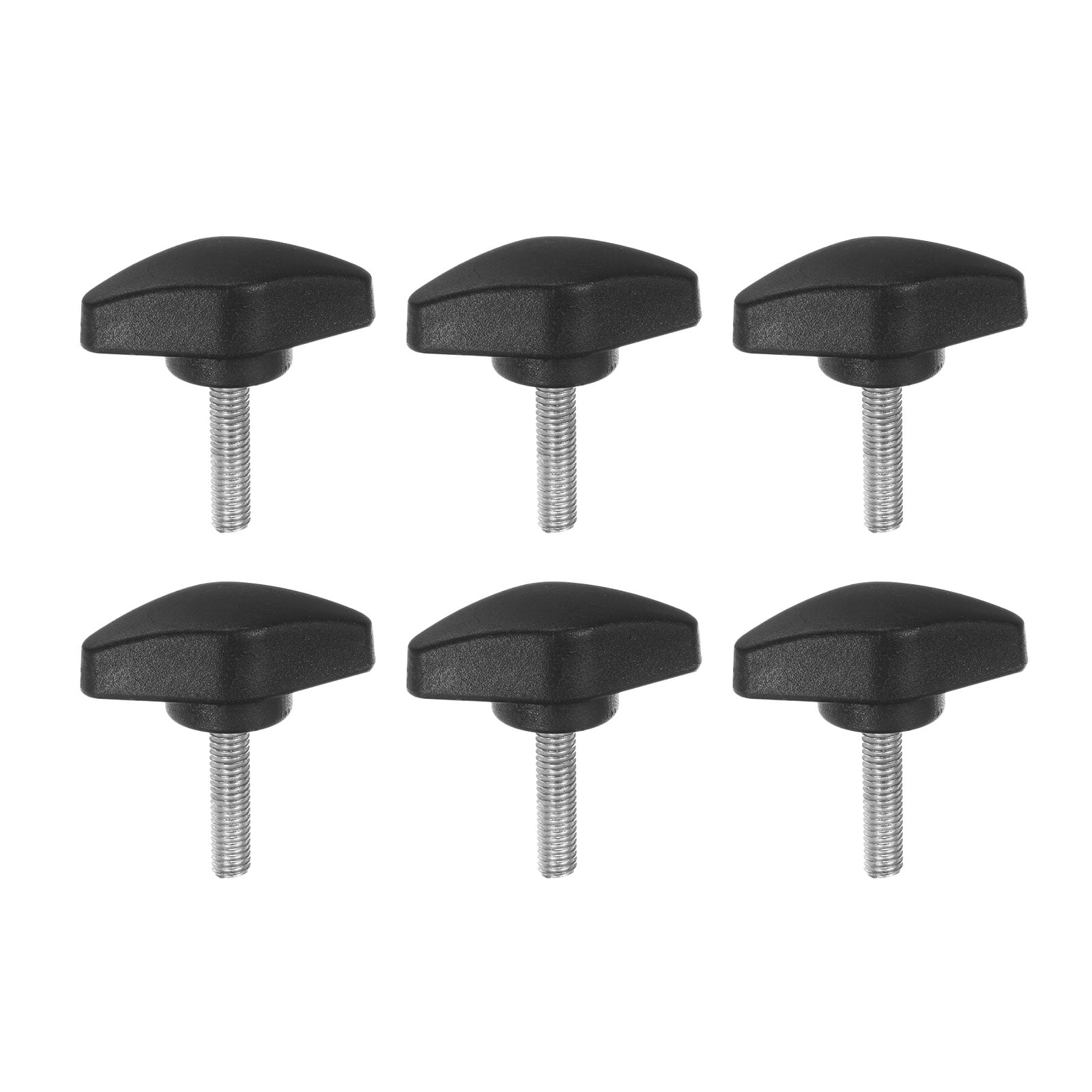 Uxcell 6 Pieces Tee Wing Knobs M5 x 20mm Metric Male Thread Plastic T ...