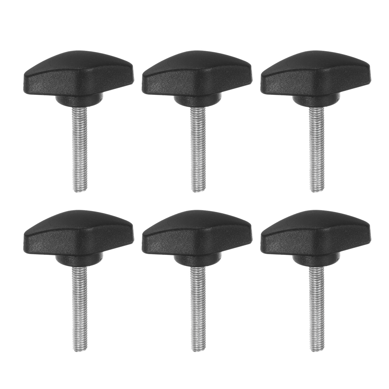 Uxcell 6 Pieces Tee Wing Knobs M5 x 30mm Metric Male Thread Plastic T Head Thumb Screw Clamping ...