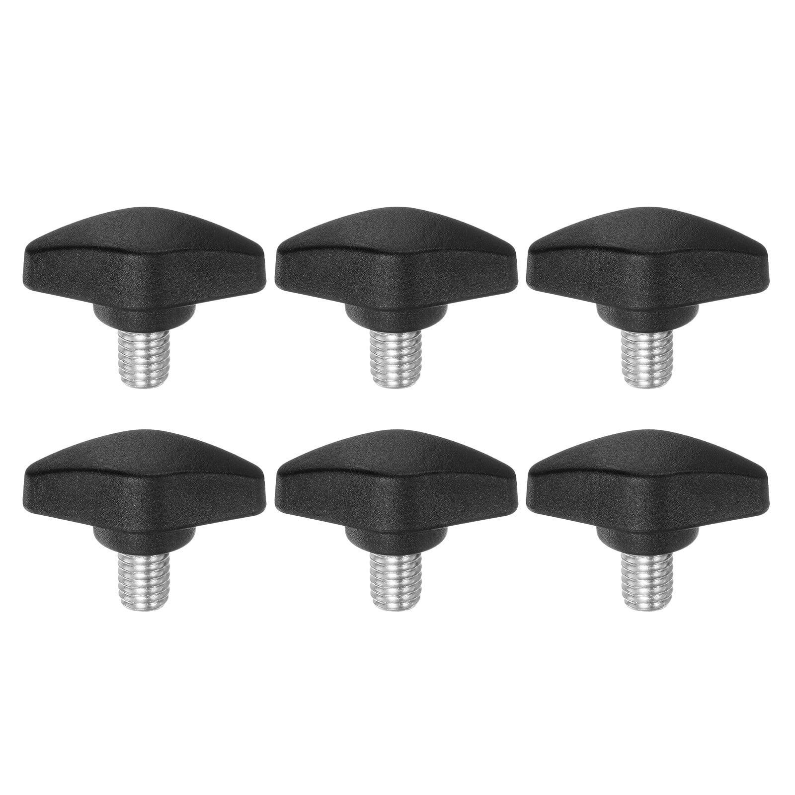 Uxcell 6 Pieces Tee Wing Knobs M8 x 12mm Metric Male Thread Plastic T ...