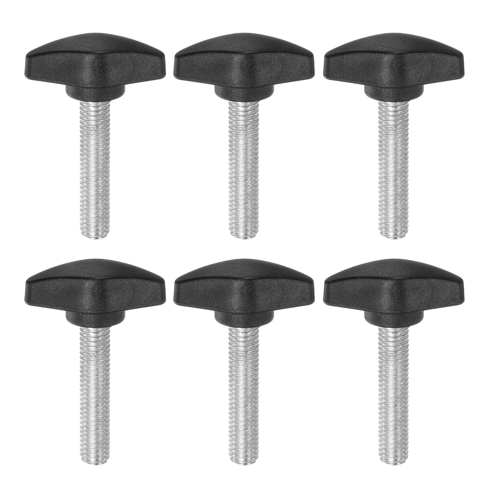 Uxcell 6 Pieces Tee Wing Knobs M8 x 35mm Metric Male Thread Plastic T Head Thumb Screw Clamping ...