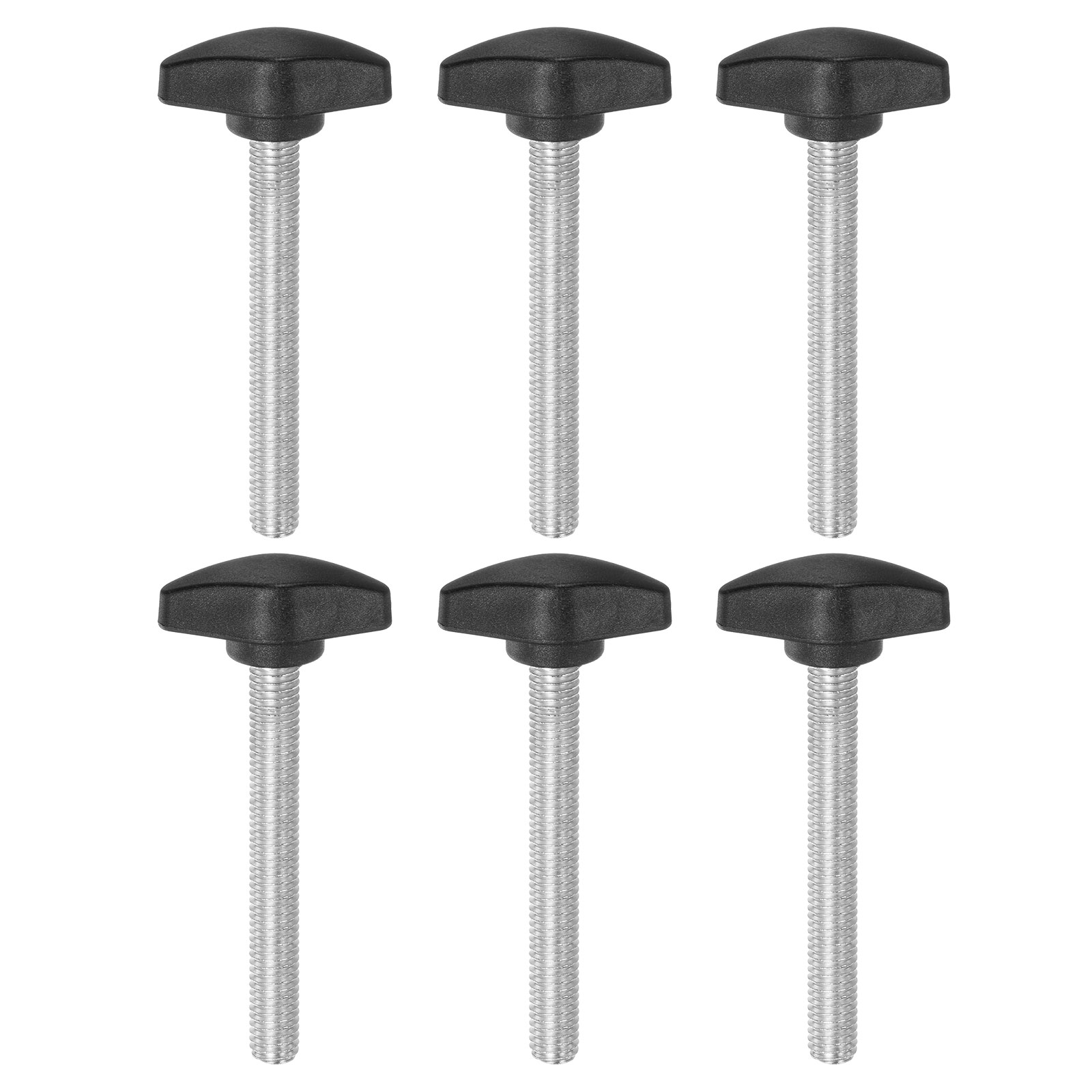 Uxcell 6 Pieces Tee Wing Knobs M8 x 65mm Metric Male Thread Plastic T Head Thumb Screw Clamping ...