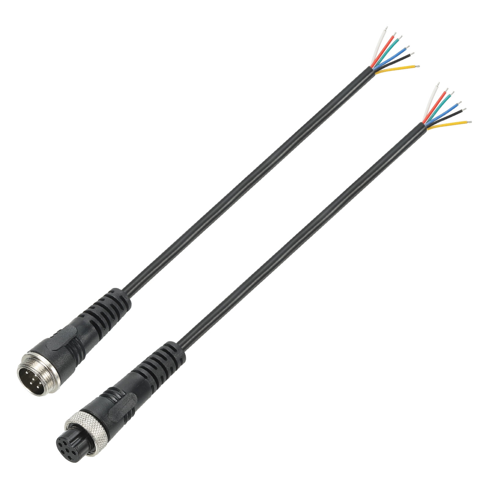 Uxcell 6 Pin Electrical Connector 8 Inch 20cm 6 Core 24 AWG Male Female ...
