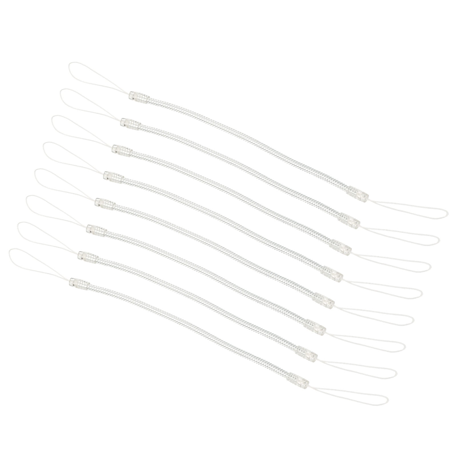 Uxcell 6" Plastic Retractable Spring Coil Straps Key Holder Cord, Clear ...