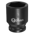 Uxcell 6 Point Deep Impact Socket 3/4" Drive 34mm Metric CR-V Steel Hex ...