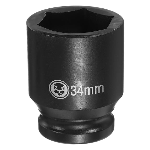 Uxcell 6 Point Deep Impact Socket 3/4" Drive 34mm Metric CR-V Steel Hex ...