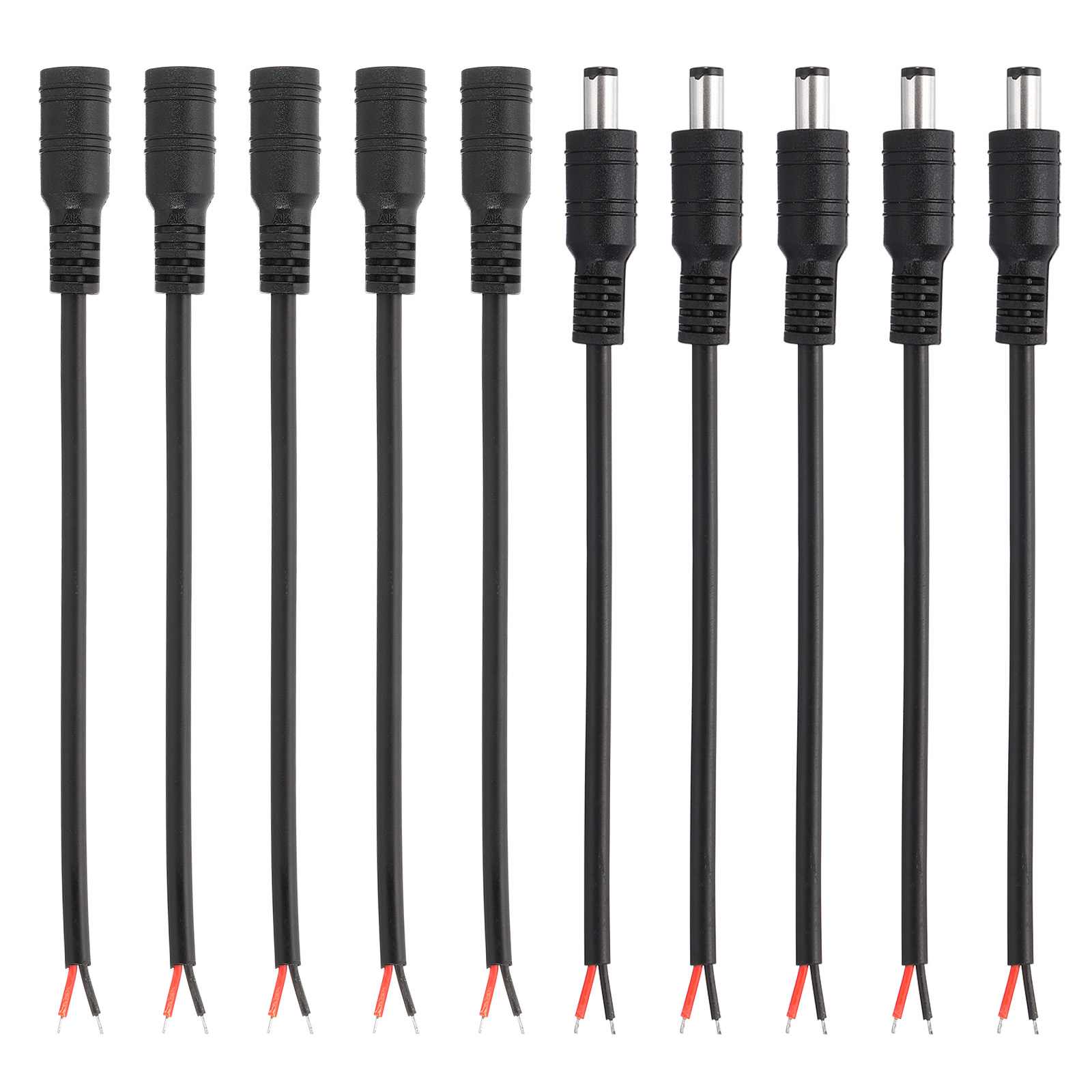 Uxcell 6" Power Cable, 20 Pcs 5.5mm x 2.1mm Barrel Plug Socket Cables ...