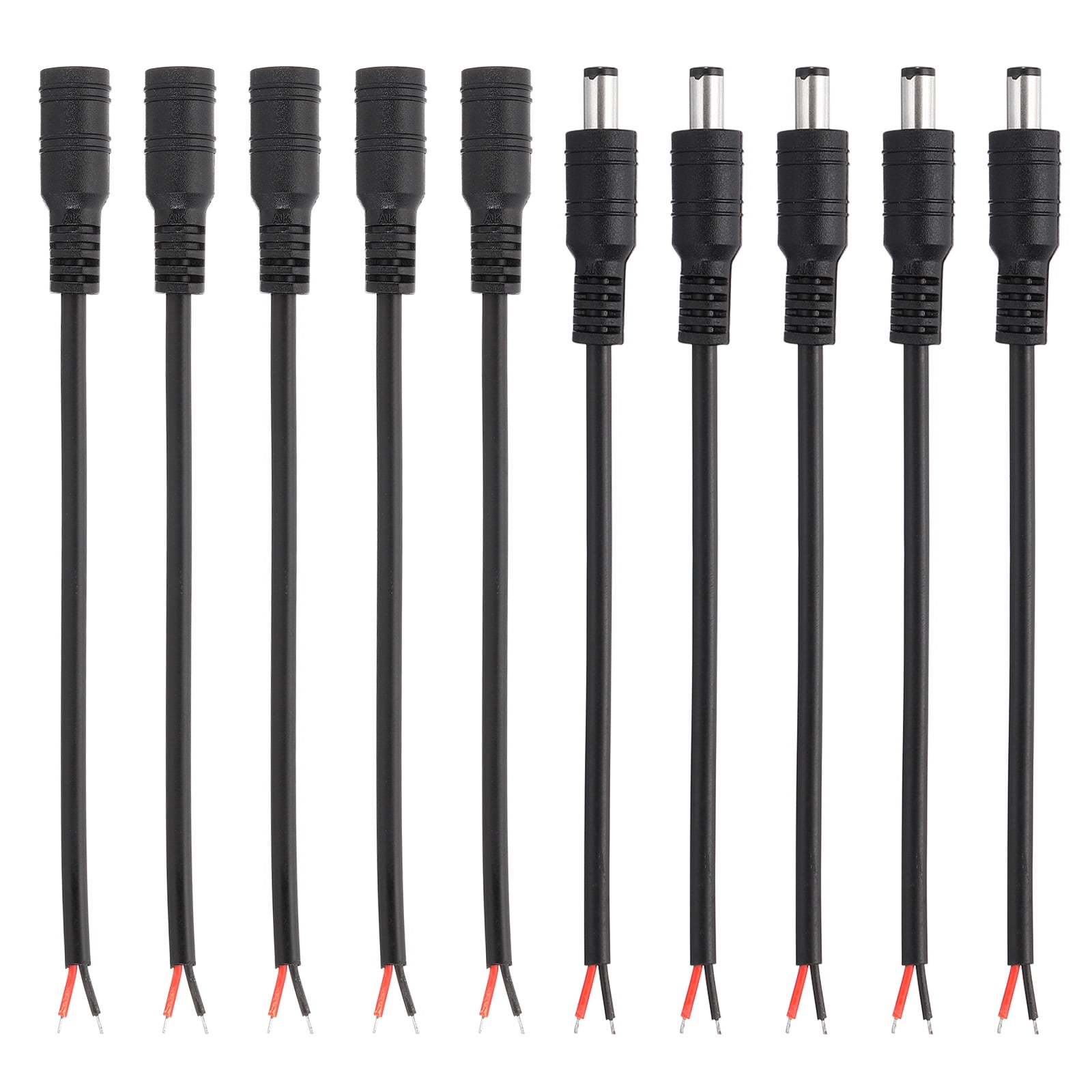 Uxcell 6" Power Cable, 40 Pcs 5.5mm x 2.1mm Barrel Plug Socket Cables ...