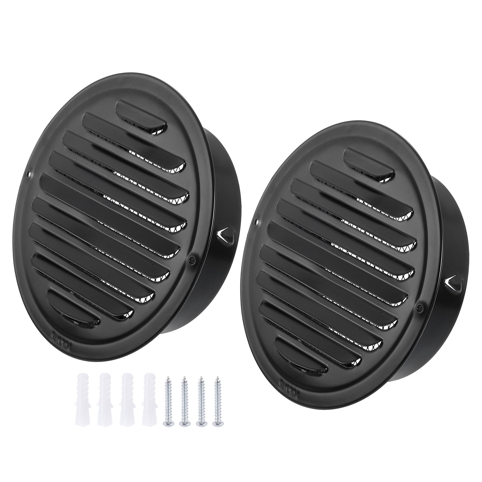 Uxcell 6" Round Air Vent Cover, 2Pcs 304 Stainless Steel Louvered Grill ...