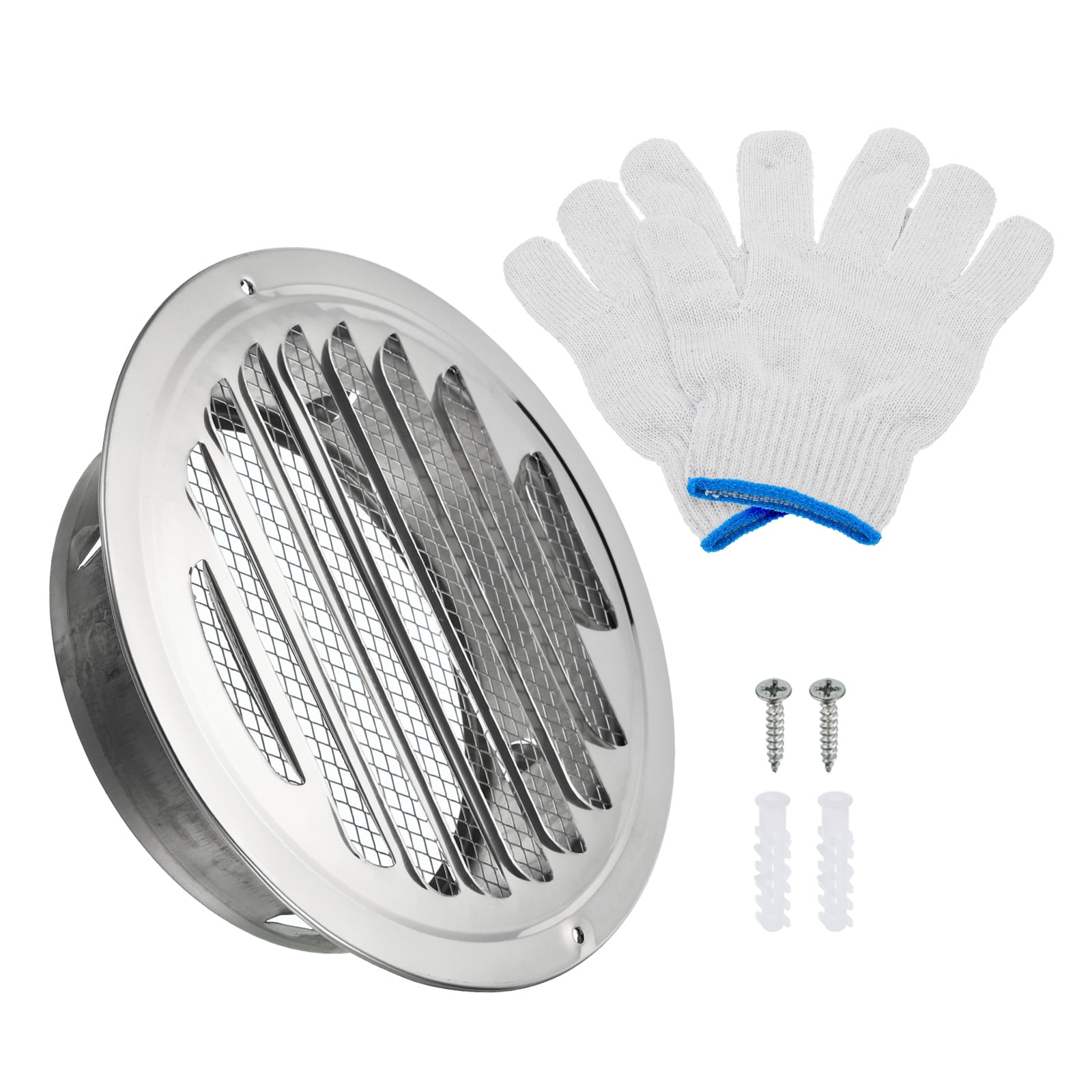 Uxcell 6" Round Soffit Air Vents, Stainless Steel Louver Grille Vent ...