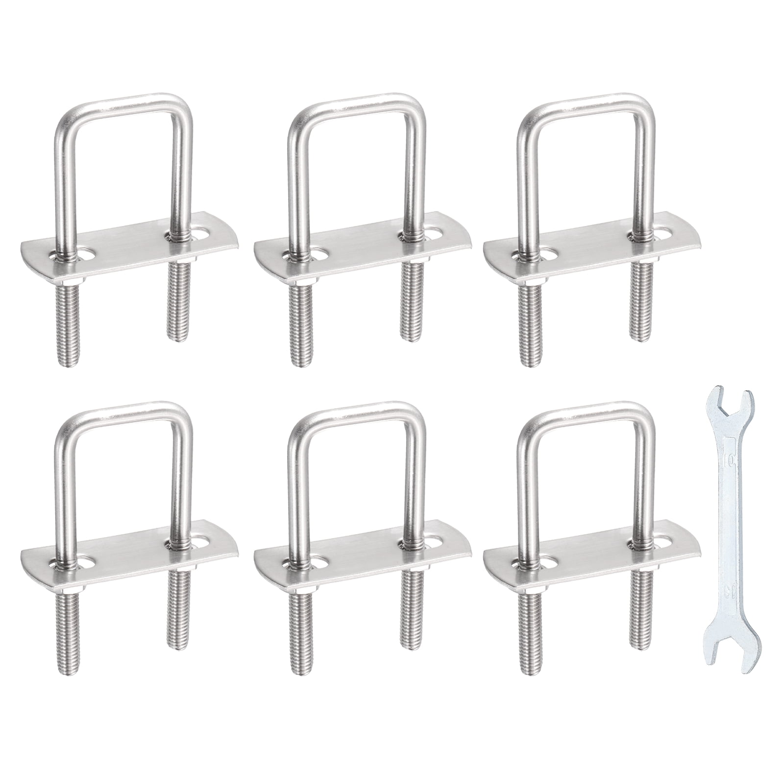 Uxcell 6 Sets M6 Square U-Bolts, 1.26" Inner Width 1.97" Length 304 ...