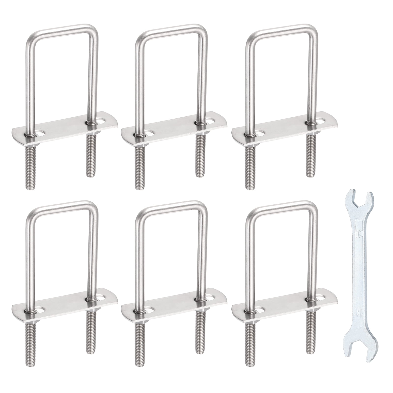 Uxcell 6 Sets M6 Square U-Bolts, 1.26" Inner Width 3.74" Length 304 ...