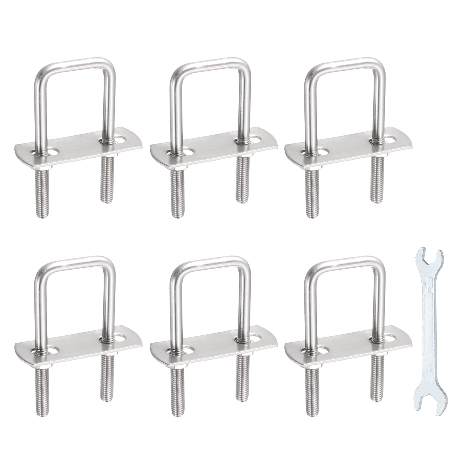 Uxcell 6 Sets M8 Square U-Bolts, 1.02" Inner Width 1.97" Length 304 ...